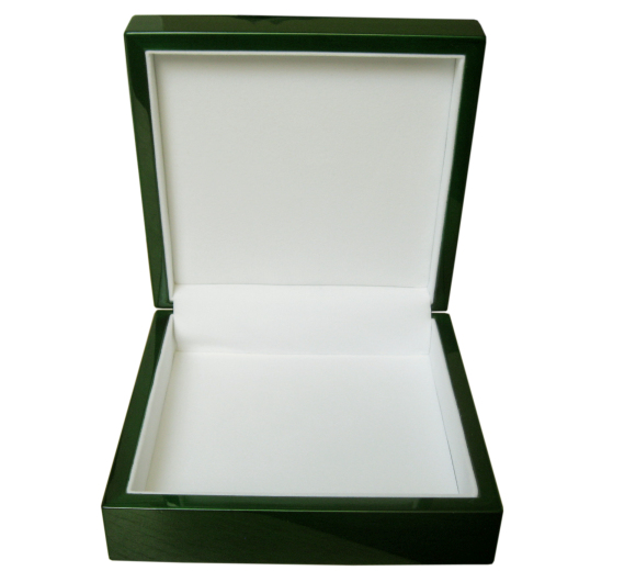 Green square wooden keepsake box