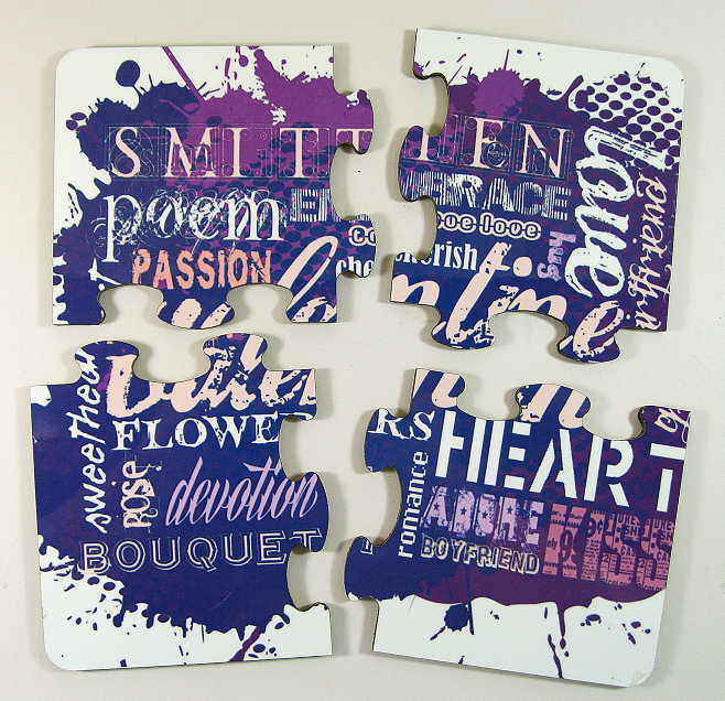 Unisub jigsaw puzzle cork backed coasters for dye sublimation printing