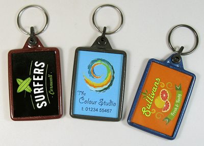 Keyring oblong silver 40 x 25 mm inserts for dye sublimation printing